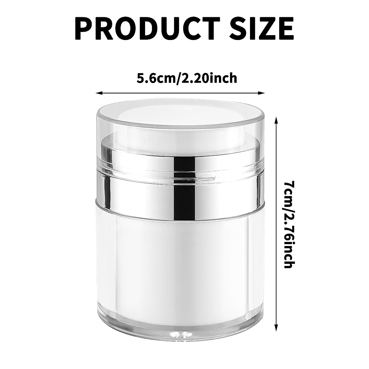WLLHYF Airless Pump Jar Refillable Cream Jar Vacuum Bottle Airless Cosmetic Travel Container Bottles Portable Leak-Proof 30ml Moisturizer Container for DIY Creams Gels Lotion Toiletry