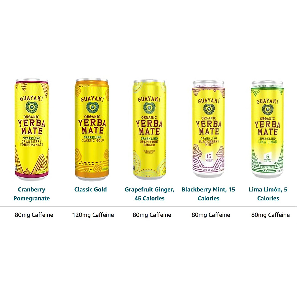 Guayaki Yerba Mate, Sparkling Clean Energy Drink Alternative, Variety Pack, 12oz Cans - 10 Pack