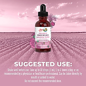 MaryRuth Organics USDA Organic Women's Wellness Liquid Herbal Supplements | Includes Stinging Nettle, Raspberry Leaf, Eleuthero Root, Chaste Tree Berry | Menstrual Support | Non-GMO, Vegan