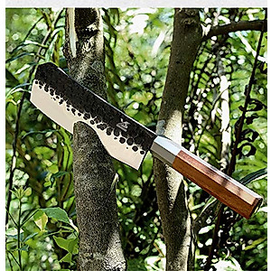 MSY BIGSUNNY 7.5 Inch Bone Chopper High Carbon Steel Heavy Duty Butcher Knife Full Tang Bone Cutter with Octagonal Handle, Multipurpose Use for Home