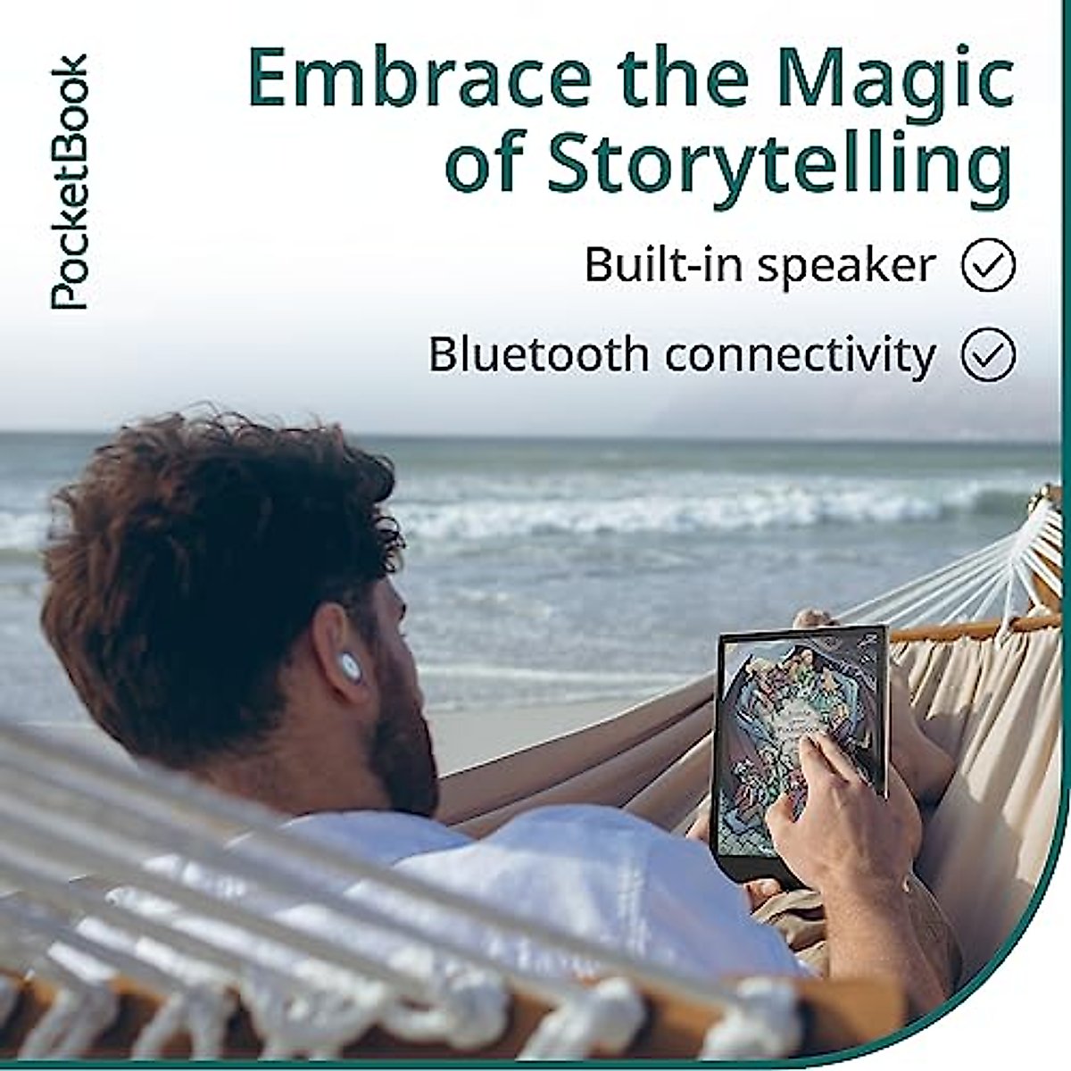PocketBook InkPad Color 2 E-Book Reader | Enhanced 7.8'' Color E-Paper E-Ink Screen | Eye-Friendly E-Reader for Comics | SMARTlight | Audiobooks & Text-to-Speech | Bluetooth® & Built-in Speaker