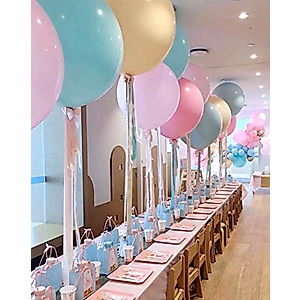 Beaumode 36 Inch Pastel Jumbo Balloons 5pcs Huge Ballloons for Photo Shoot Wedding Decor Baby Shower Bridal Shower Birthday Party Centrepiece Decor (36 Inch 5pcs)