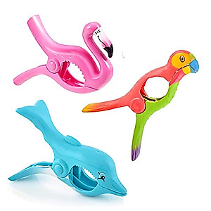 2Pcs Lovely Dolphin Beach Towel Clips for Beach Chairs Home Lounge Chair Towel Over Sized Patio Holiday, Pool Accessories for Chairs Household Bocaclip Baby Stroller