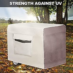 XYZCTEM Heavy Duty Waterproof Universal Generator Cover 38 x 28 x 30 inch - fits up to Most Generators 5500-15000 Watt, Beige & Khaki