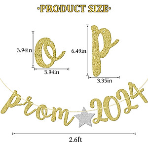 Prom 2024 Banner, Graduation Banner, Prom Party Decorations, Gold Glitter