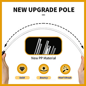 FYNIGO Interactive Cat Rainbow Wand Toys for Indoor Cats and Kittens,Extended Colorful Cat Teaser Wand String Plush Toy,Original Product Strong and Sturdy Pole with Bells(2 Pack)