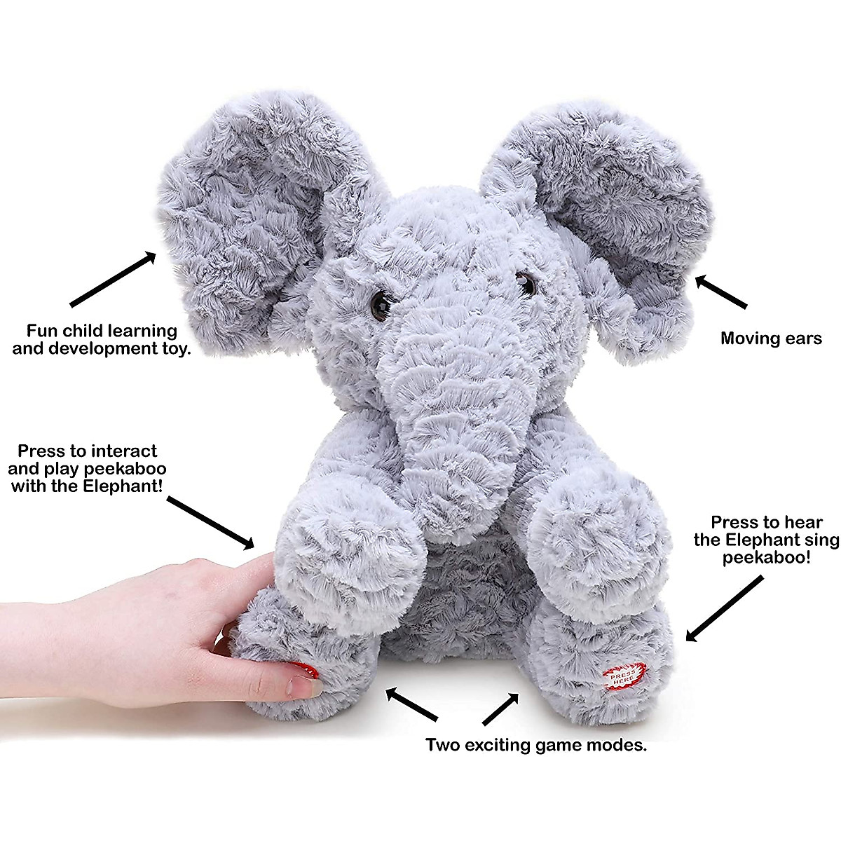 Peekaboo Talking Singing Moving Soft Plush (Elephant)