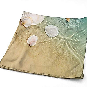 MSGUIDE Starfish Seashell On Beach Hand Towels for Bathroom Clearance Decor Face Towels Microfiber Towels Soft Fingertip Towel for Gym Yoga Spa Pool Sport Hotel