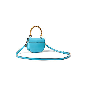 Anne Klein Mini Bamboo top Handle Crossbody, Turquoise Sea