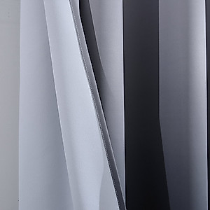 Yakamok Room Darkening Black Gradient Color Ombre Blackout Curtains with Grommet Thickening Polyester Thermal Insulated Window Drapes for Living Room/Bedroom (Black, 2 Panels, 52x84 Inch)