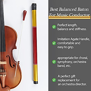 Music Baton Orchestra Baton Imitation Agate Handle Music Conducting Baton (Red Handle)