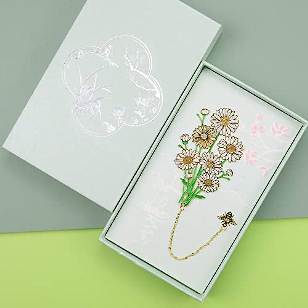 Fantasyon Daisy Metal Bookmark for Book Lovers Teacher's Day Anniversary Christmas Birthday Graduation Valentine's Day Gifts for Women Girl Readers Book Markers