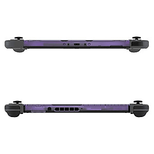 eXtremeRate Clear Atomic Purple DIY Housing Shell for Nintendo Switch Console, Replacement Faceplate Front Frame for Nintendo Switch Console w/Volume Up Down Power Buttons - Console NOT Included