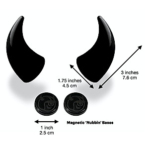 Helmet Flair MagNeatOhz Large Black Horns for Helmet | Made in USA | Helmet Accessory for Motorcycle Helmet, Bike Helmet, Ski Helmet | Magnetic & Interchangeable | Pair (Helmet Not Included)