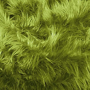 Faux Fake Fur Long Pile Luxury Shaggy/Craft, Sewing, Cosplay, Costume, Decorations / 60" Wide/Sold by The Yard (Olive Green, 58" W x 2" L/Fur Strip)