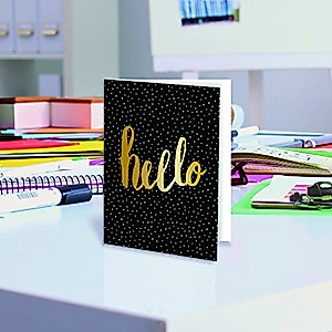 Hello Greeting Cards, All Occasion Cards, 100-Pack, 4 x 6 inch, 4 Elegant Cover Designs, Blank Inside, by Better Office Products, Thinking of You Cards, Hello Note Cards, with Envelopes, 100 Pack