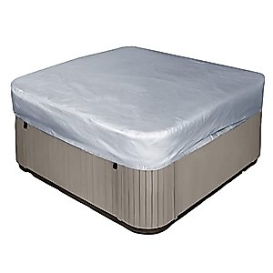 Aurragiy Square Hot Tub Cover Garden Hot Tub Spa Cover Replacement Waterproof UV Protected Rectangular Spa Cover Outdoor Spa Covers(91''Lx91''Wx12''H, Grey)