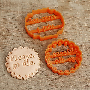 4PCS Funny Cookie Moulds Rude Cookie Molds for Baking,Cookie Molds with Good Wishes Cookie Molds with Rude Sayings Cuss Words, Cookie Cutters Form with Fun and Irreverent Phrases