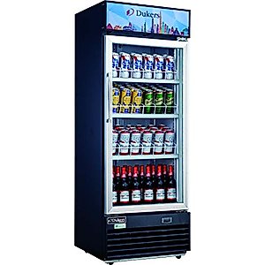 Dukers DSM-12R 11.4 cu. ft. Commercial Single Glass Swing Door Merchandiser Refrigerator