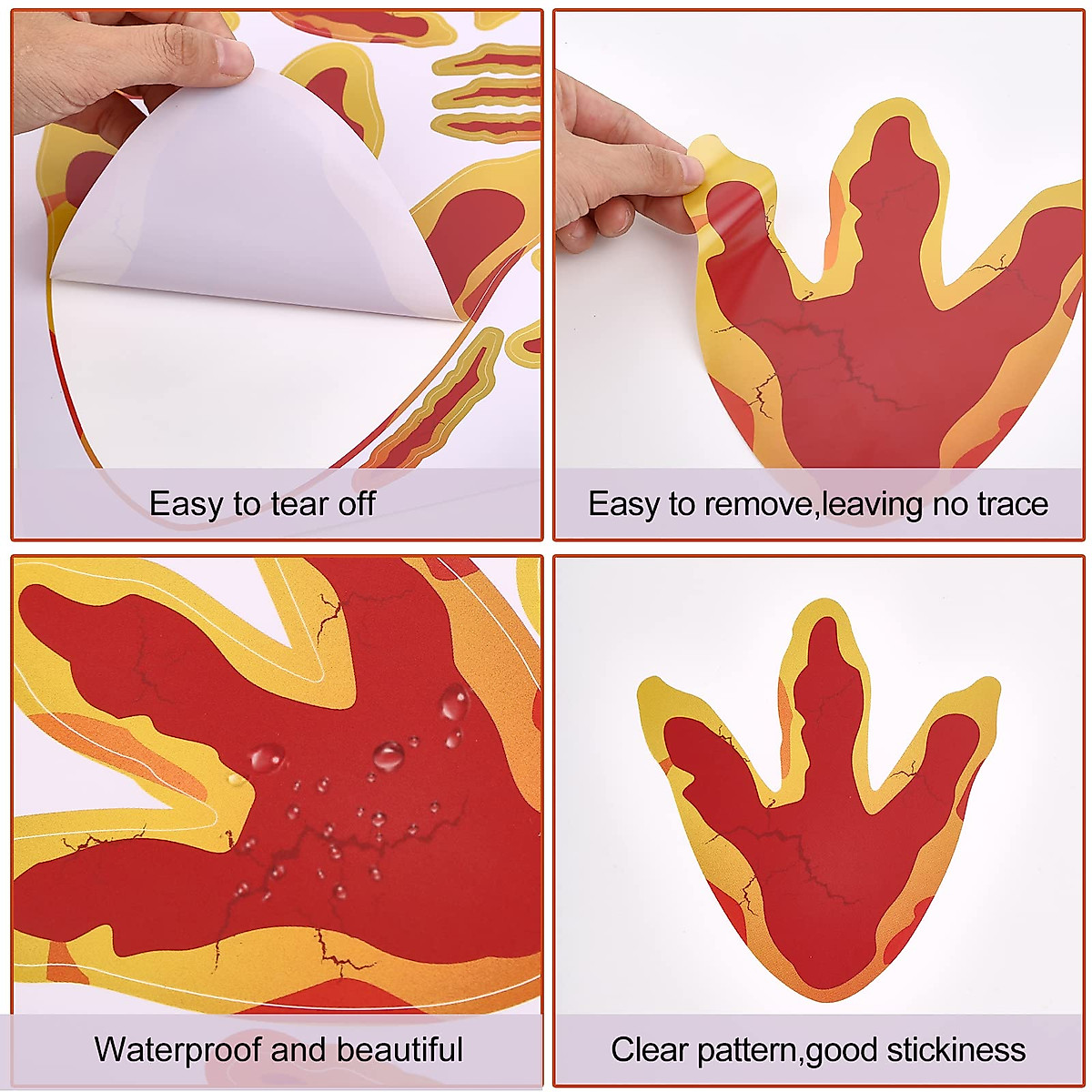 72 Dinosaur Footprints Peel and Stick Decals - Dinosaur Wall Stickers - Footprints for Classroom Footprints Decorations - Floor Decals - Dinosaur Track Stickers – Dino Decorations Dinosaur Party