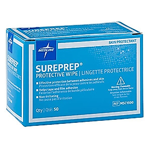Medline Wipe Protectant Skin Sureprep, 50 Count