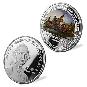 BHealthLife US President Challenge Coin George Washington 1732-1932 Crossing The Delaware
