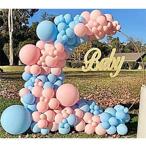 145pcs Baby Boxes Gender Reveal Balloon Decorations, Pink and Blue Balloon Garland Kit 4pcs Baby Boxes with Letters, Boy or Girl Backdrop for Gender Reveal Baby Shower Birthday Party Supplies