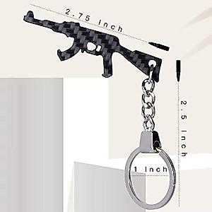 CRMPro Carbon Fiber Bottle Opener with Metal Keyring, Ultralight Keychain Bottle Openers for Outdoor Campaign Bar Restaurant, Portable Wine Opener Best Gift for Men Soldier…