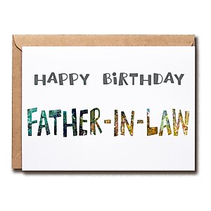 Happy Birthday Father-In-Law - Father-In-Law Birthday Card - Father-In-Law Card - Card For Father-In-Law Modern - Father-In-Law Birthday Card