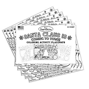 Tiny Expressions – Halloween Placemats for Kids (Pack of 12 Pumpkin Placemats) | Coloring Activity Paper Table Mats for Children’s School Party Craft | Disposable Bulk Bundle Set