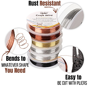 Mr. Pen- Beading Wire for Jewelry Making, 24 Gauge, 6 Rolls,19.6 Feet Each, Jewelry Wire, Wire for Jewelry Making, Beading Wire, Crafting Wire, Jewelry Making Wire, Bendable Wire