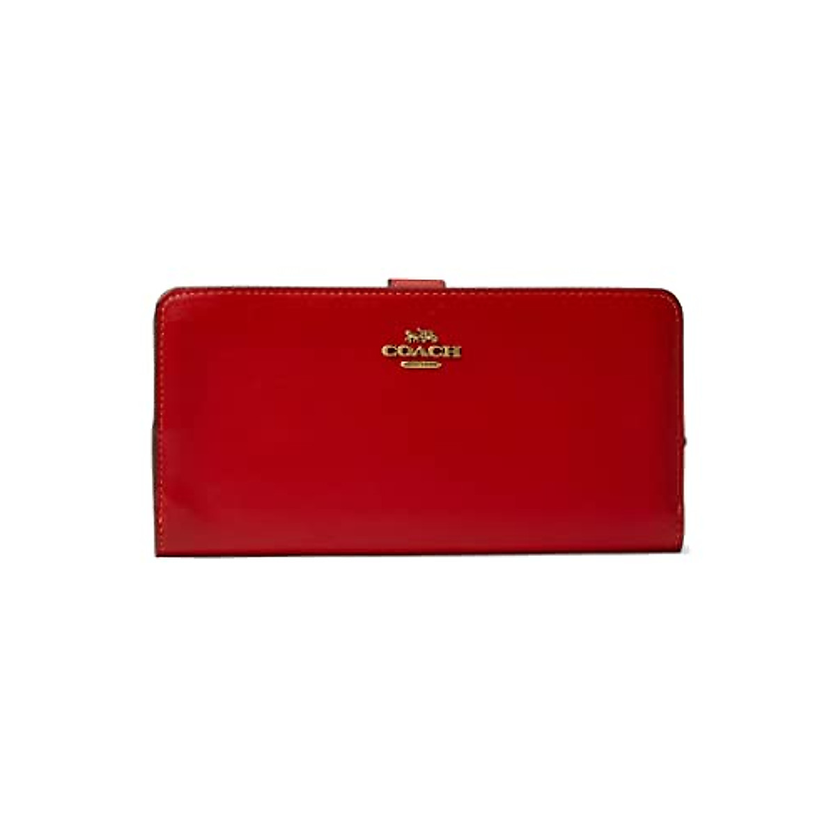 COACH Smooth Leather Skinny Wallet Sport Red One Size