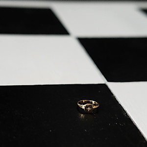 BLOSSOM & HUE Womens Signet Ring | Star Set North Star Polaris | Thin Band Statement - Ring 18K Gold Plated | Size 8 |