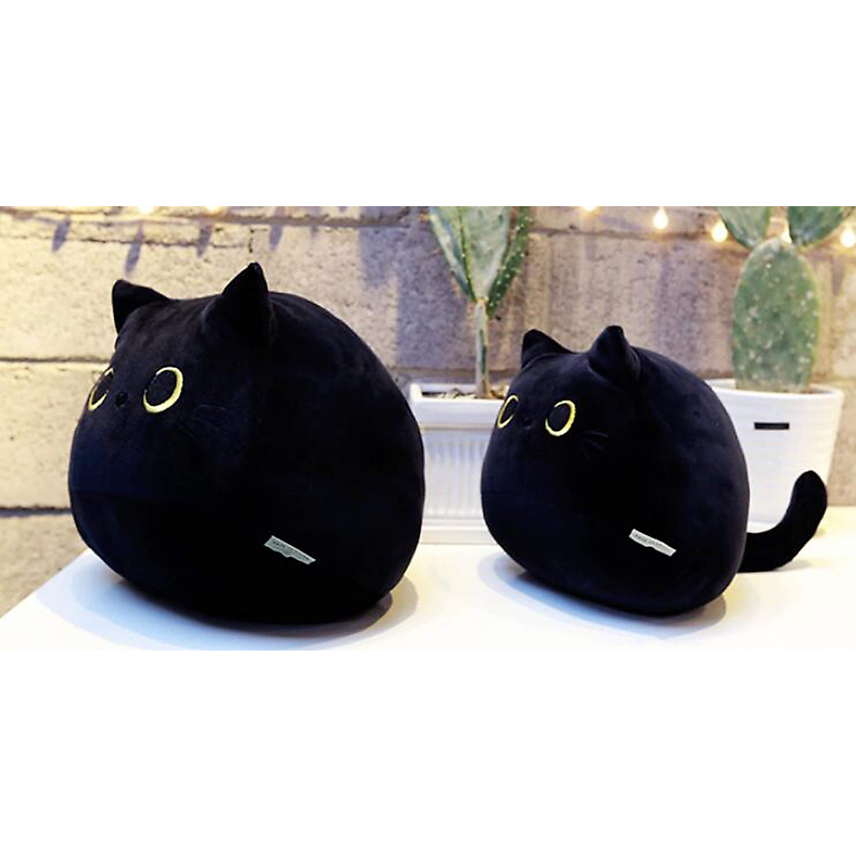 Gardening Spring-Plush Toy Black Cat Plush Toy Creative Cat Shape Pillow Gift Animal Dolls (40CM/15.74")