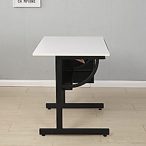 Lamerge Drafting Table with Stool, Drawing Desk for Adults/Artists with 3 Storage Drawers, Tabletop Adjustable 0-75° Tilting for Reading Writing Work Home Office, White