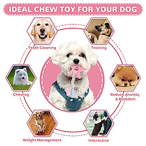 XGDMEIL 6 Pack Puppy Toys for Teething Small Dogs, Cute Pink Dog Chew Toys for Puppies, Soft Squeaky Dog Toys for Small Breed Cleaning Doggy Teeth, Outdoor Interactive Small Dog Chew Toys Set