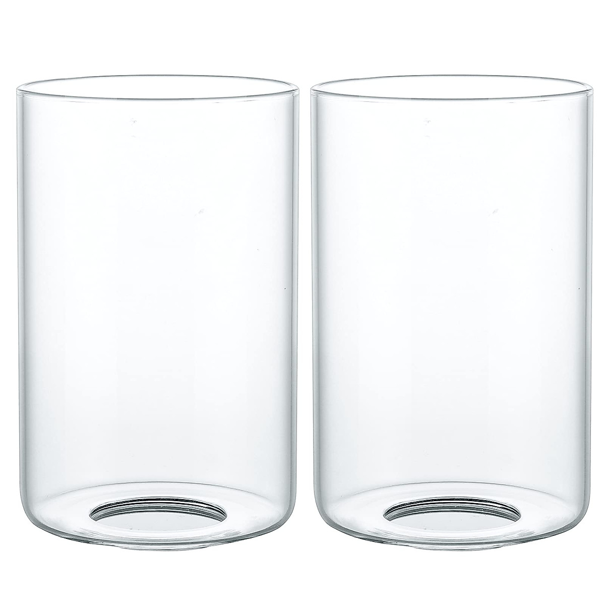 Skelang 2 Pcs Clear Glass Shade, Cylinder Glass Lamp Shade with 1-5/8" Fitter, Lampshade Replacement for Lighting Fixture, Chandelier, Table Lamps, Wall Lamp