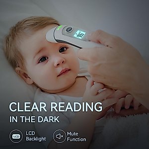 Ear Thermometer for Adults and Kids, Digital Accurate Ear and Forehead Thermometer with Fever Alarm, 1 Second Fast Result, FSA HSA Eligible, Easy to use, 2 in 1 Mode
