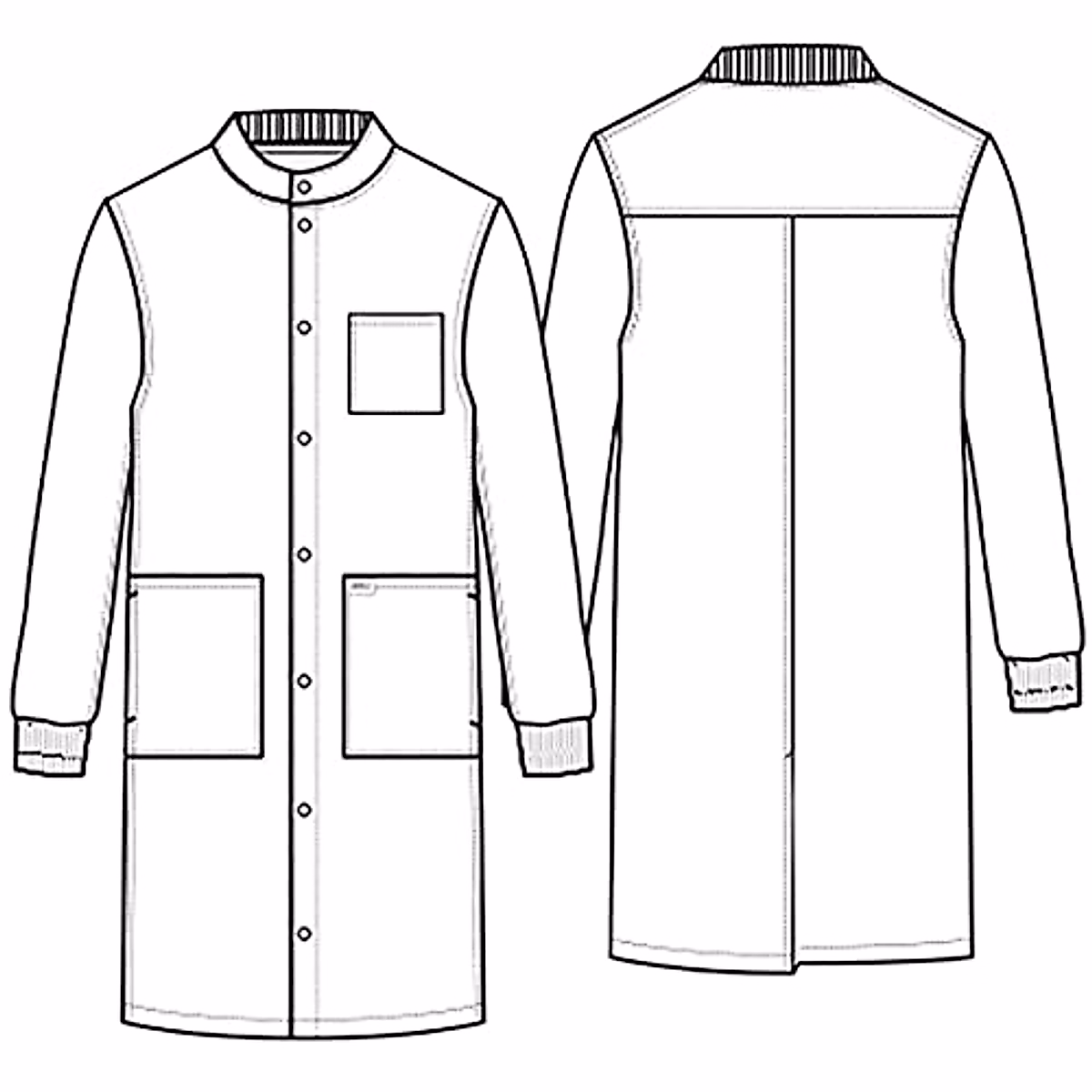 Dickies Men & Women Scrubs Lab Coat 43" Snap Front GD360, M, White