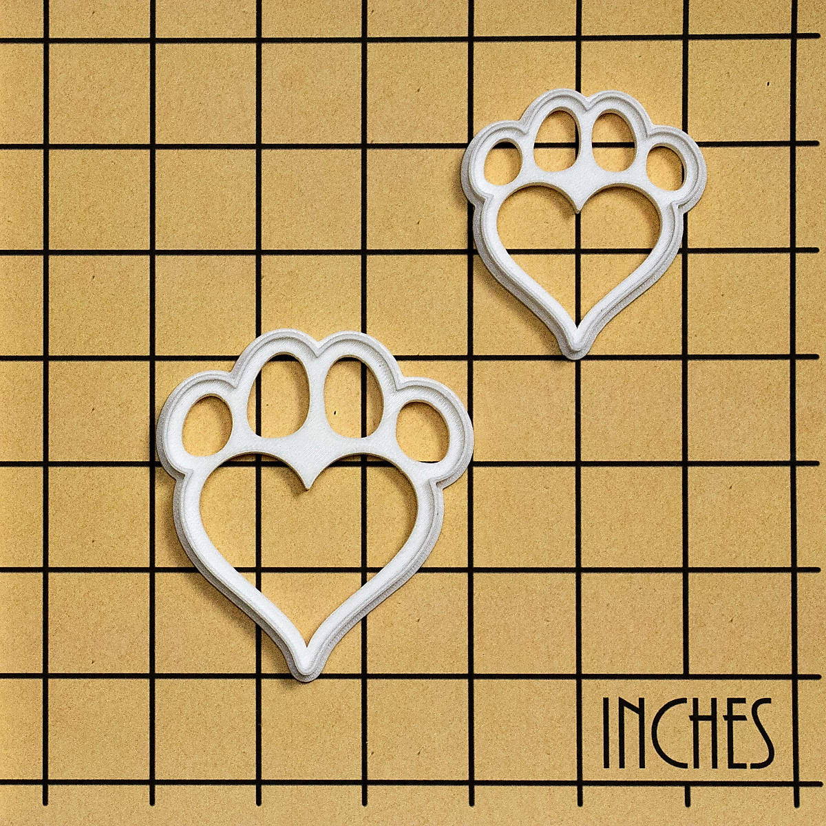 Set of 2 Heart Paw cookie cutters (Small and Large size), 2 pieces - Bakerlogy