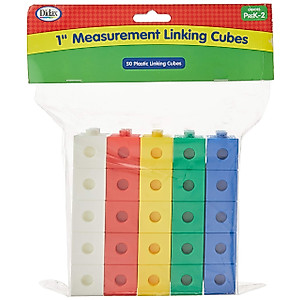 Didax Educational Resources 1-inch 1" Measurement Linking Cubes, 50 pcs, Multi