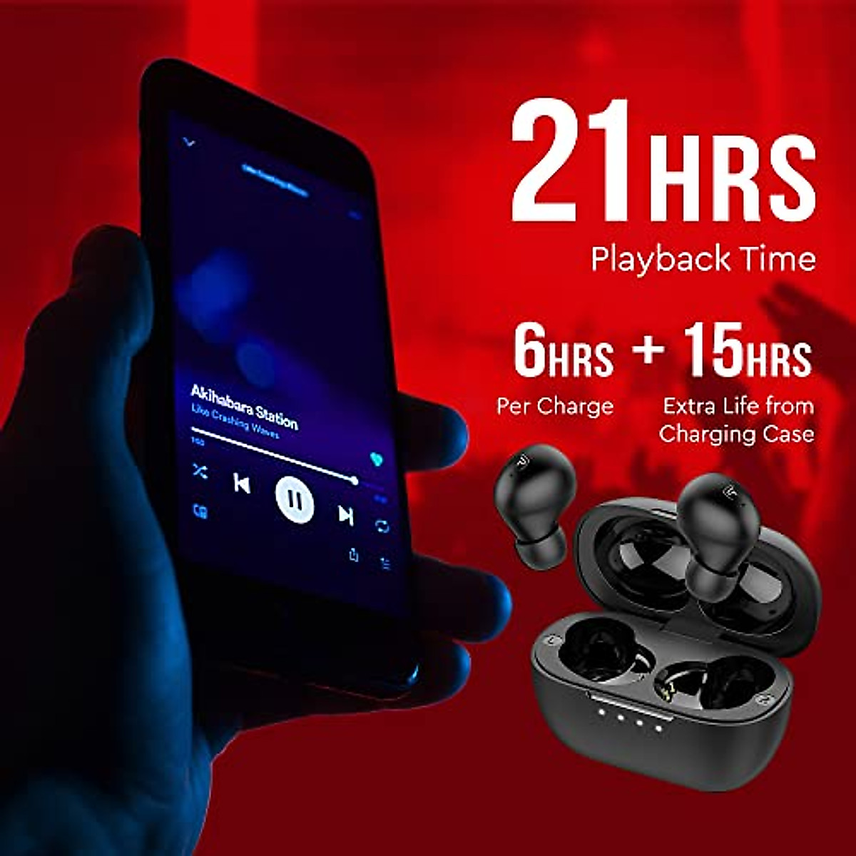Pluto True Wireless Earbuds, Sleek Earbuds Wireless Bluetooth 5.3 with Fast Charging Feature, Wireless Earbuds for Android and iOS Devices, Up to 21 Hours of Playtime - Plug Arena…