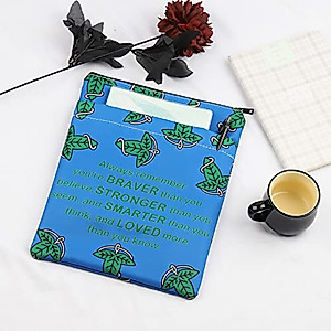 WSNANG Rings Movie Inspired Gift Elven Green Leaf Movie Book Sleeve with Zipper Movie Merchandise Book Protector Gift for Fans (Rings Always BS)