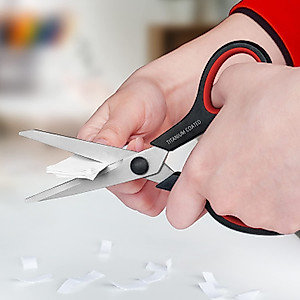 Scissors 8" Multipurpose Scissors Right/Left Handed Titanium Coated Sturdy Sharp Scissors for Office Home School Students Teacher Art Craft DIY Supplies