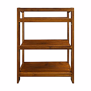 Casual Home Stratford 3-Shelf Folding Bookcase-Warm Brown