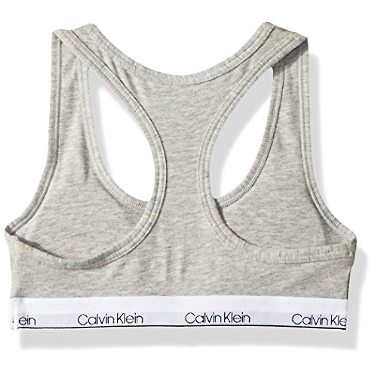 Calvin Klein Girls' Big Modern Cotton Molded Bralette, Heather Grey, Medium
