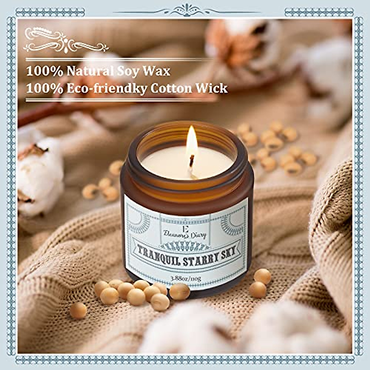 Scented Candles Gift Set, Eleanore's Diary Aroma Candles Easter Gifts for Women, Natural Soy Wax Handmade Aromatherapy Candle, Candles for Home Scented, Anniversary Birthday Bath Gifts