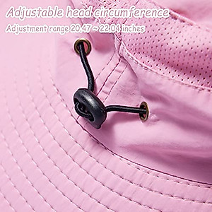 desertbear Girls Sun Hat Toddler Neck Flap Adjustable Large Brim Bucket Beach Hats Hole UV Protection Foldable Hat for Boys Summer Fishing Hat for Age 3-12