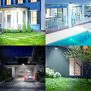 Biling Solar Motion Sensor Lights Outdoor, 202 LEDs Solar Security Light with Motion Sensor, IP65 Waterproof Solar Powered Wall Lights with 3M Tape for Deck Fence Porch Garden Yard Garage (2 Pack)