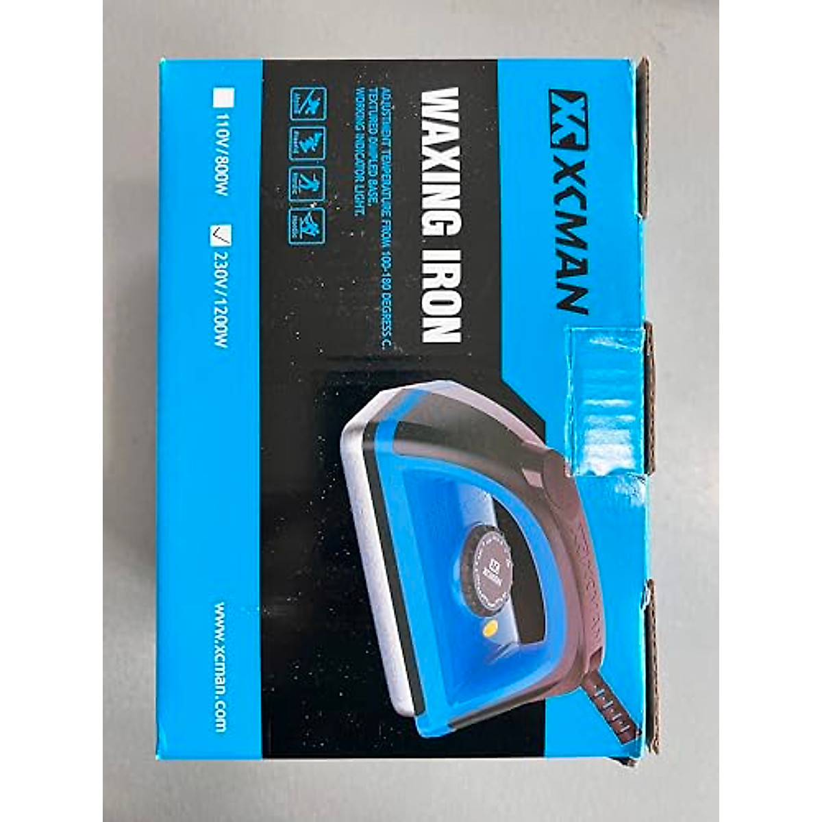 XCMAN Ski Snowboard Waxing Iron 120V 800W with Dimpled Base Plate and Good Thermosta High Temperature Control Accuracy
